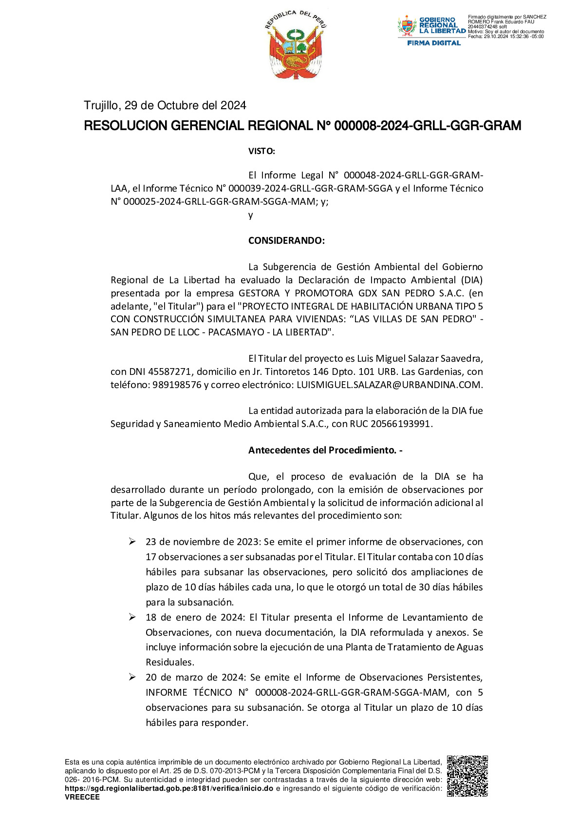 RESOLUCION GERENCIAL REGIONAL N° 000008-2024-GRLL-GGR-GRAM | SINIA